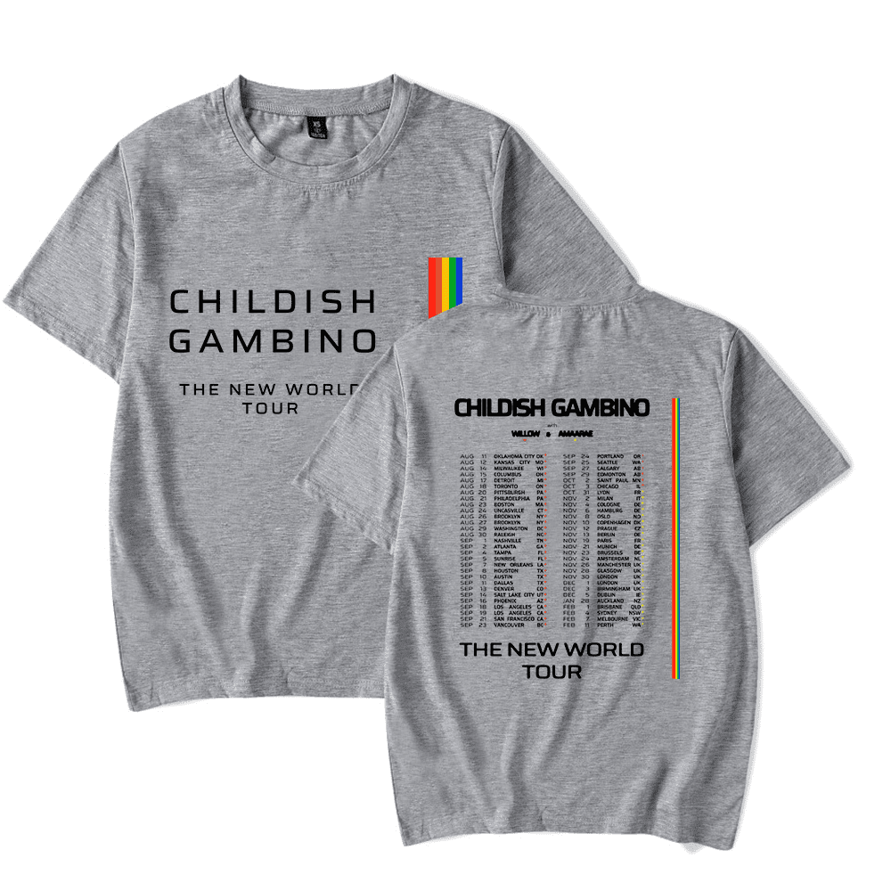 Childish Gambino tshirt The New World Tour Merch Tee Tops for Men and ...