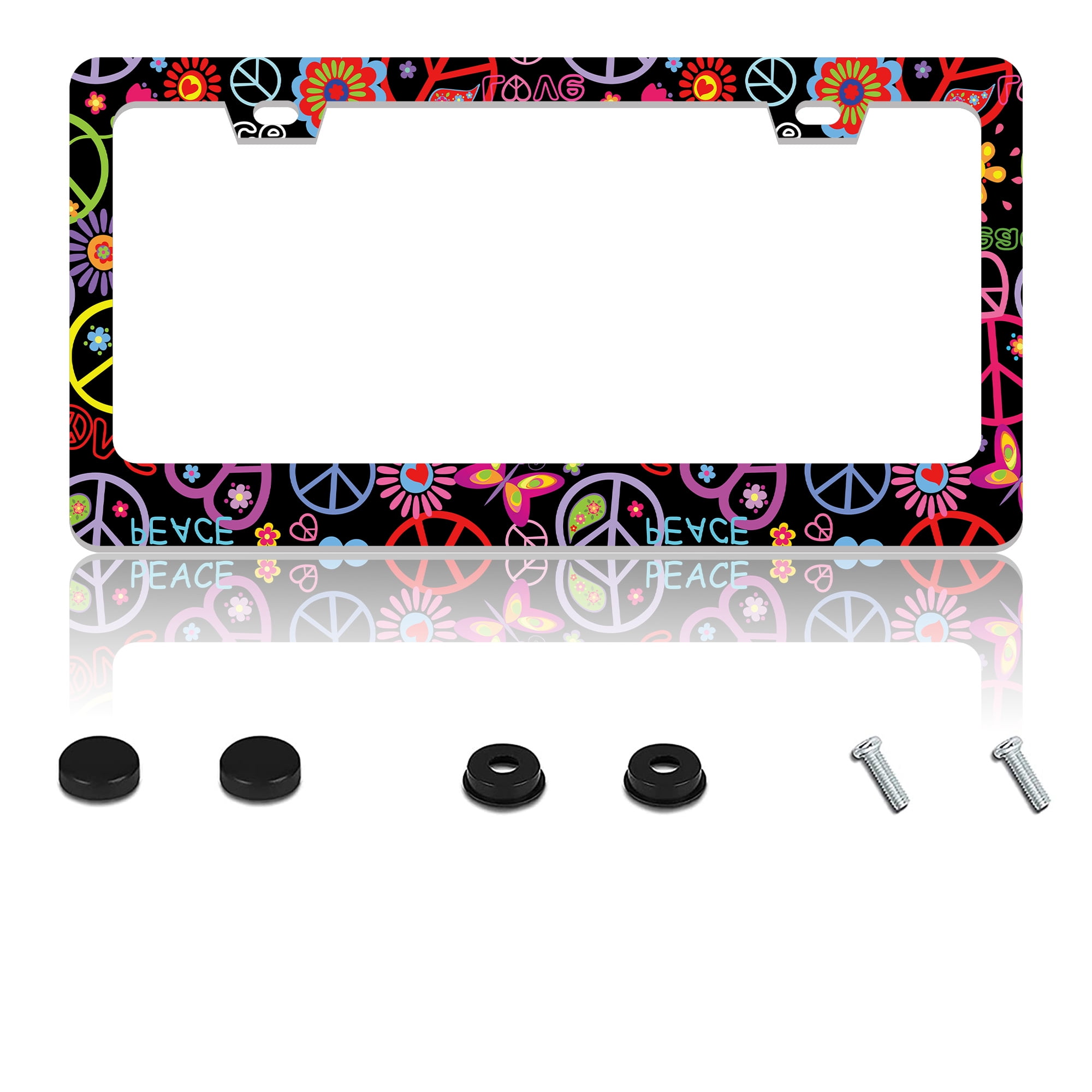 Childish Hippie Wrapping License Plate Frames Personalized License ...