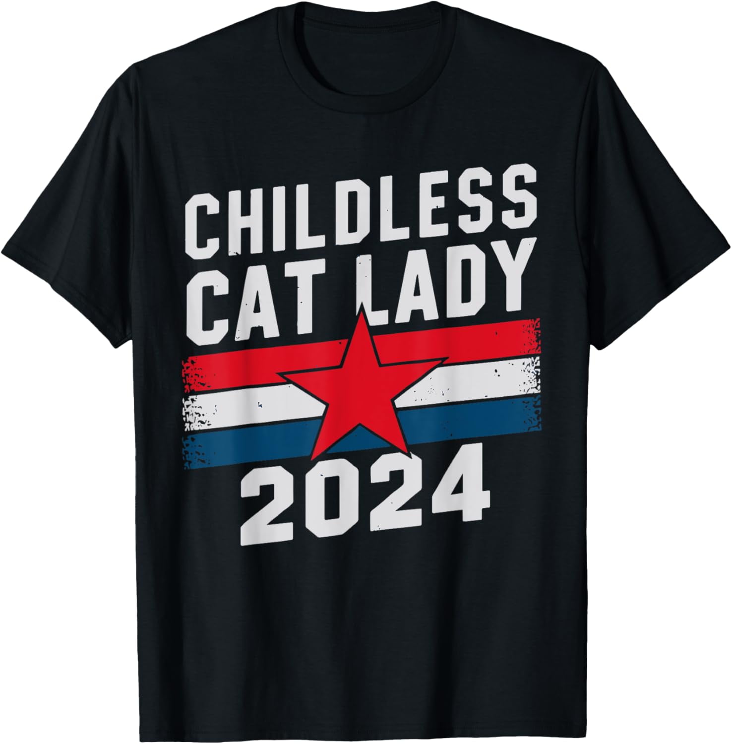 Childless Cat Lady 2024 Funny Political Elections Democrat T-Shirt ...