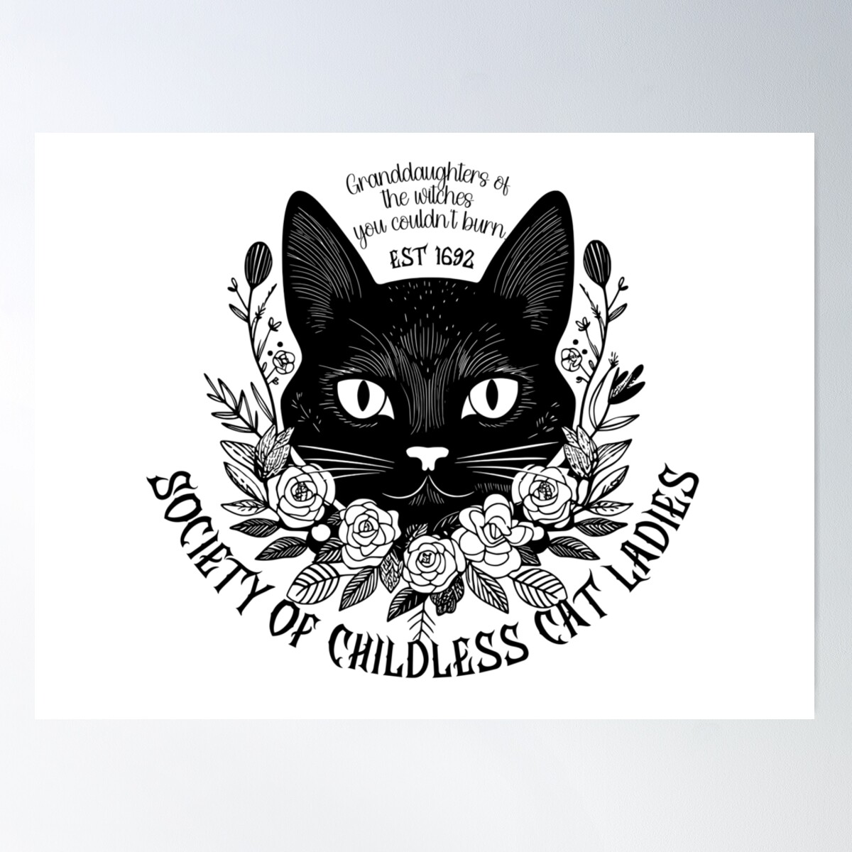 Childless Cat Lady Poster Wall Art, Modern Wall Decor For Living Room ...