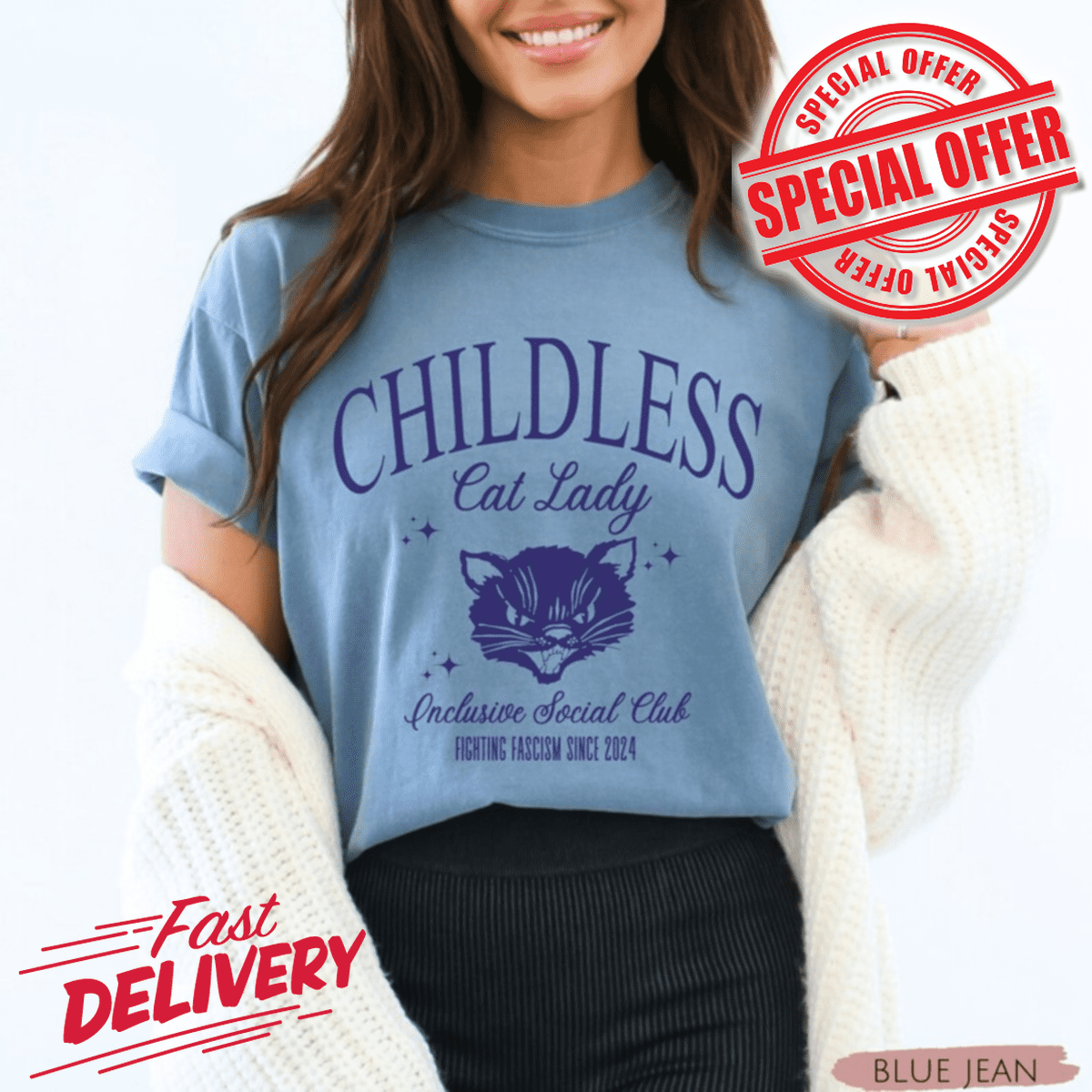 Childless Cat Lady T-shirt 2024 Election Harriss 2024 Political Tee ...