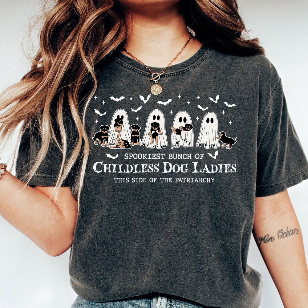 Childless Dog Lady Ghost Shirt, Kamala Halloween Shirt, Spooky Liberal ...
