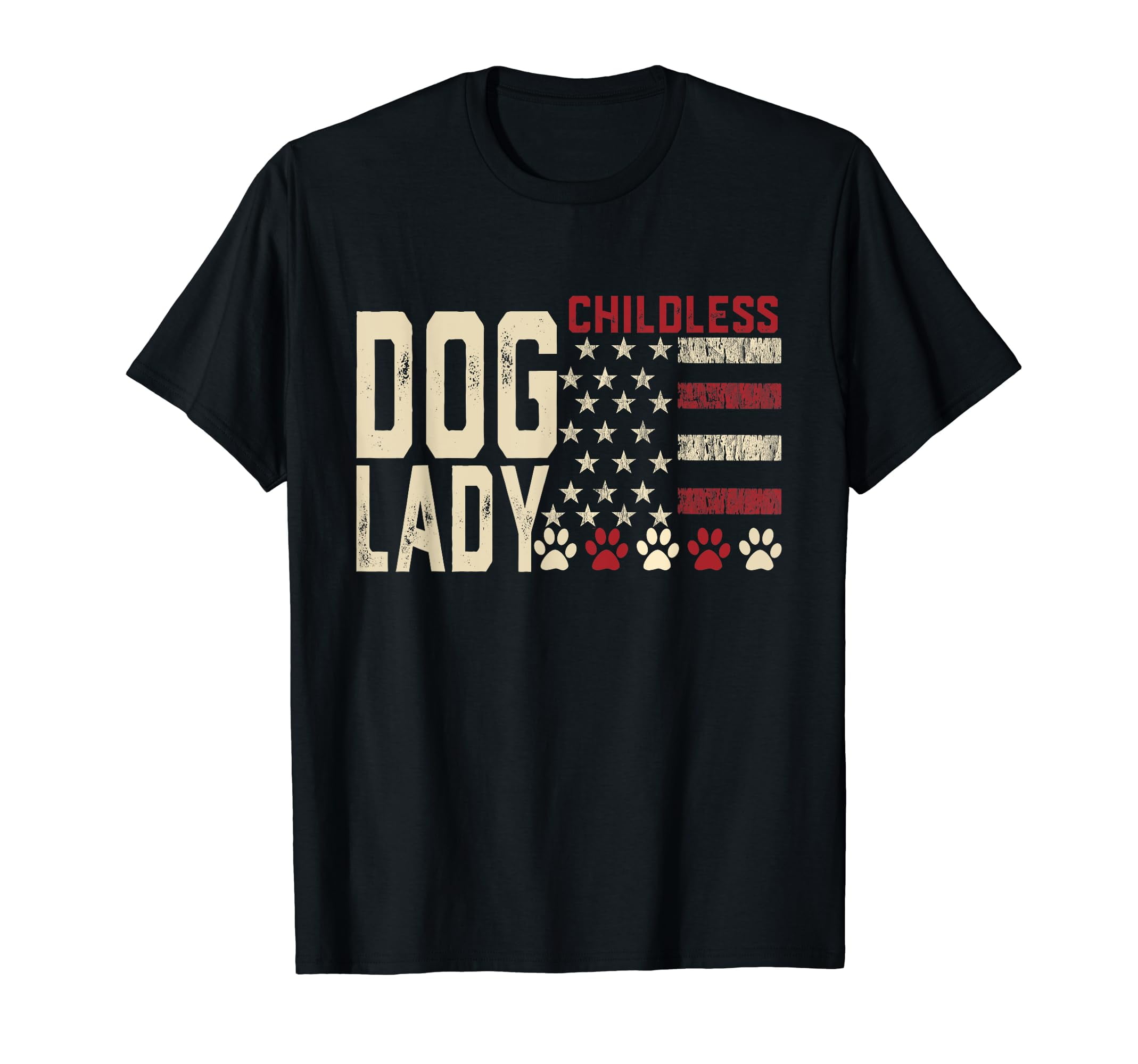 Childless Dog Lady Vote 2024 US Flag Democratic President T-Shirt ...