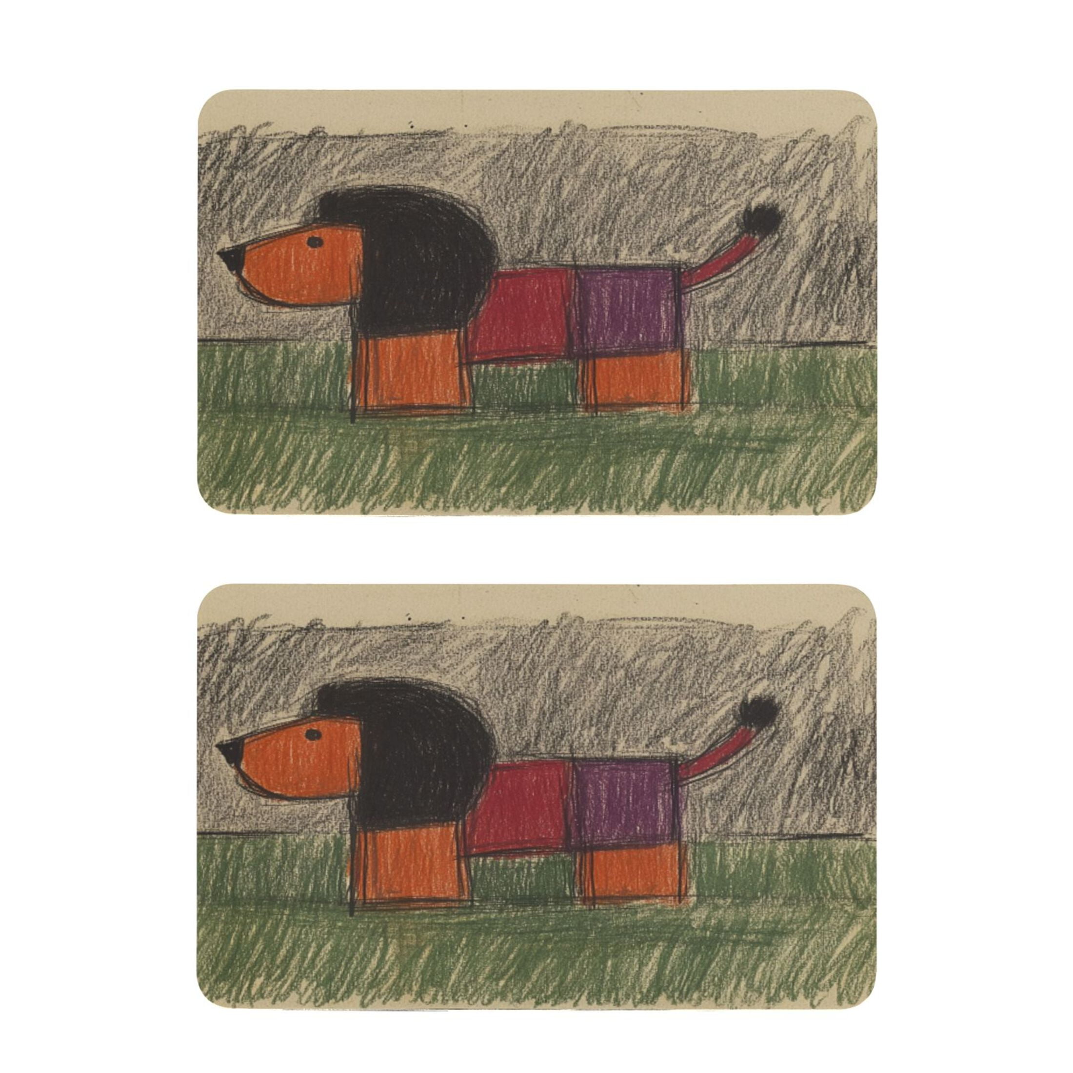 Childlike Abstract Lion 2 Pack 4x2.5 Inch Magnetic Stickers Thick and ...