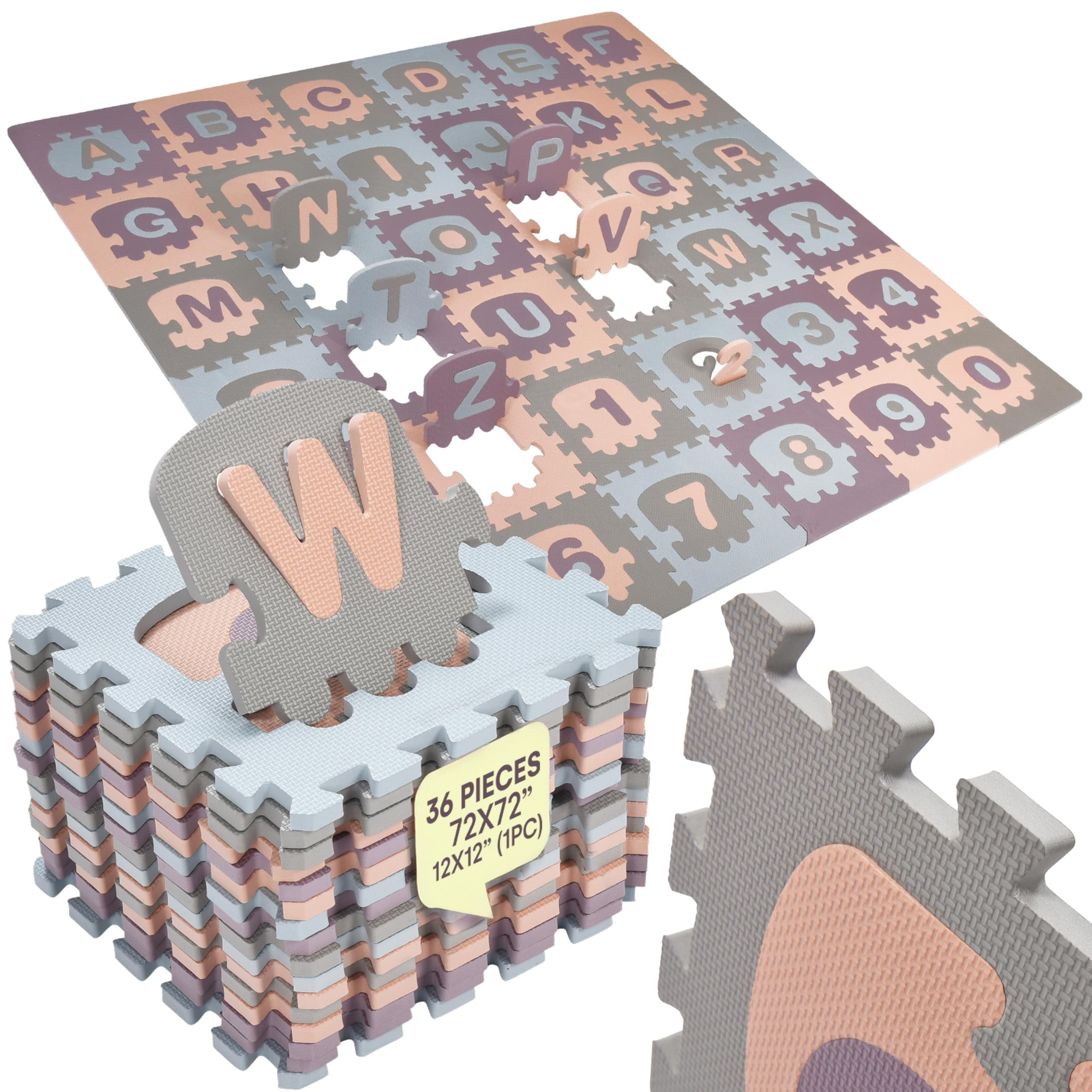 CHILDLIKE BEHAVIOR Premium Baby Play Mat - 36-Piece Interlocking Foam ...