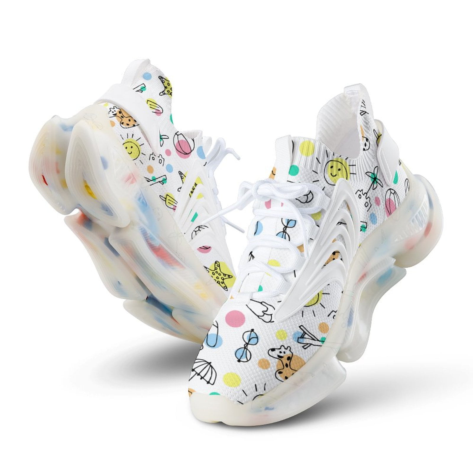 Childlike, Sun, Smiley, Star Walking Shoes for Men Woman Lightweight ...