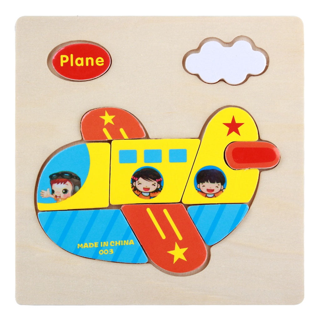 Children 3D Assemble Toy Kids Educational Intelligence Wooden Cartoon ...