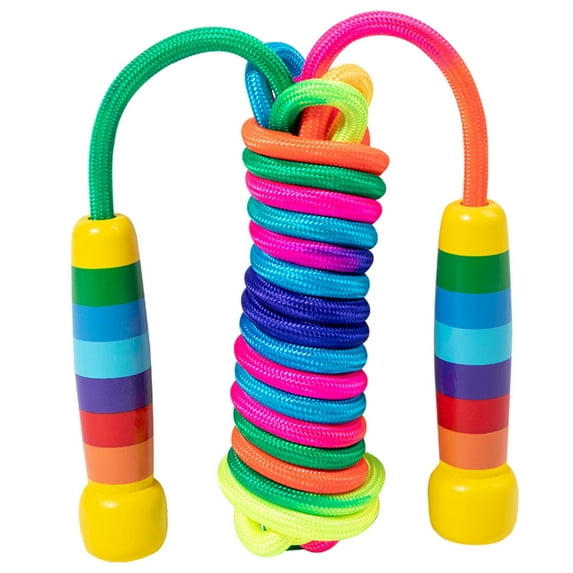 Children Adjustable Skipping Rope with Wood Handle Jump Rope Skipping ...