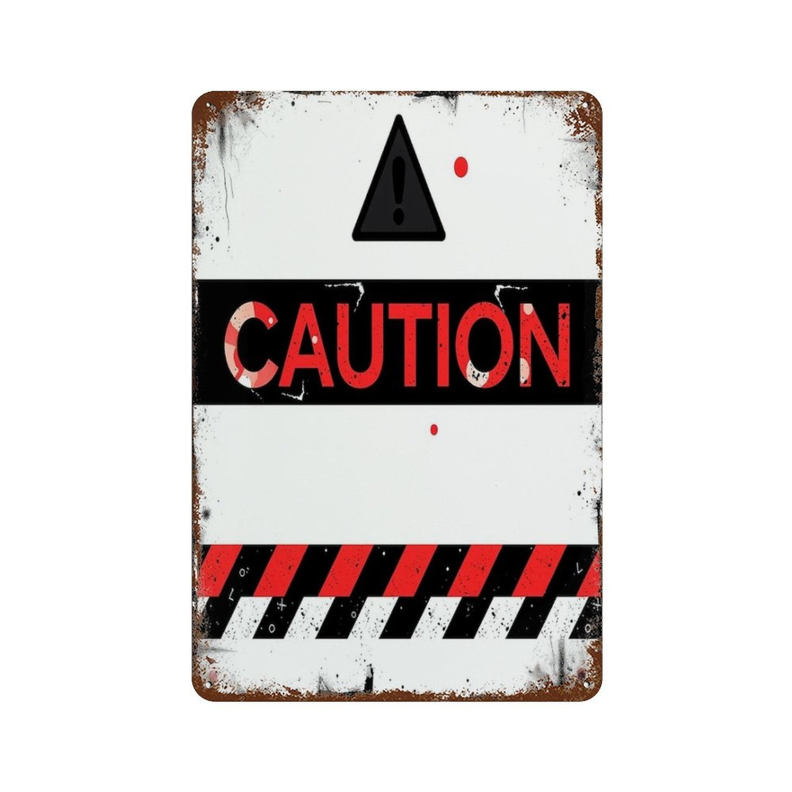 Grunge - Style "Caution" Sign with Triangular Exclamation and Striped ...