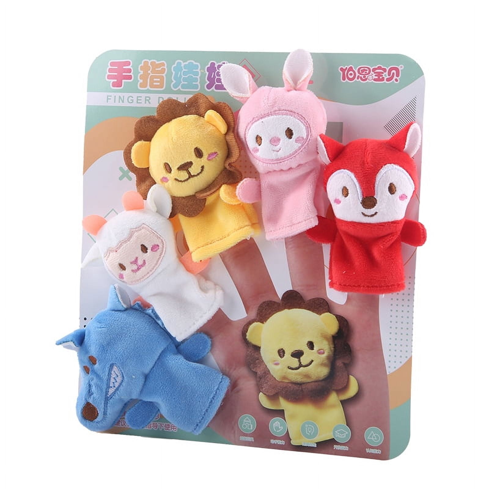 Children Animal Education Dolls Baby Finger Plush Doll kids Hand finger ...