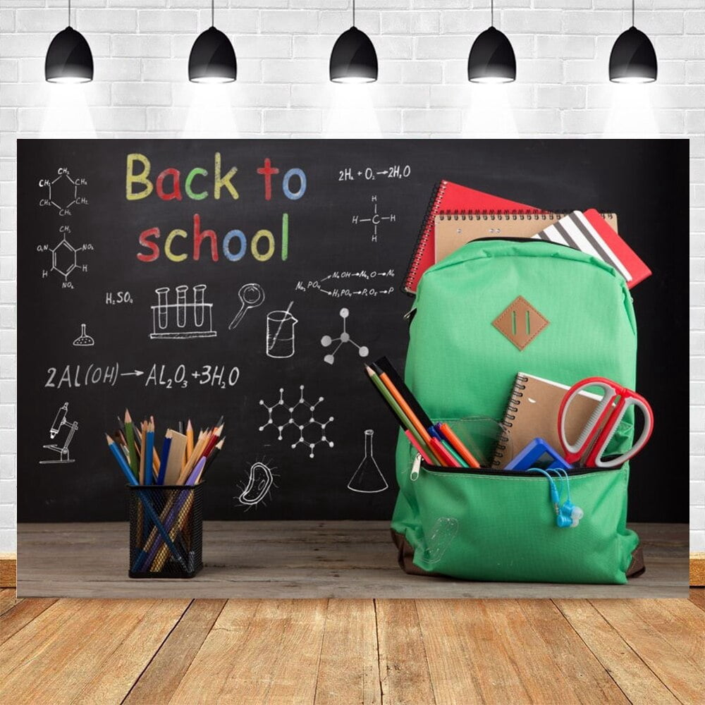 Children Baby Back To School Backdrop Photography Bag Books Blackboard ...