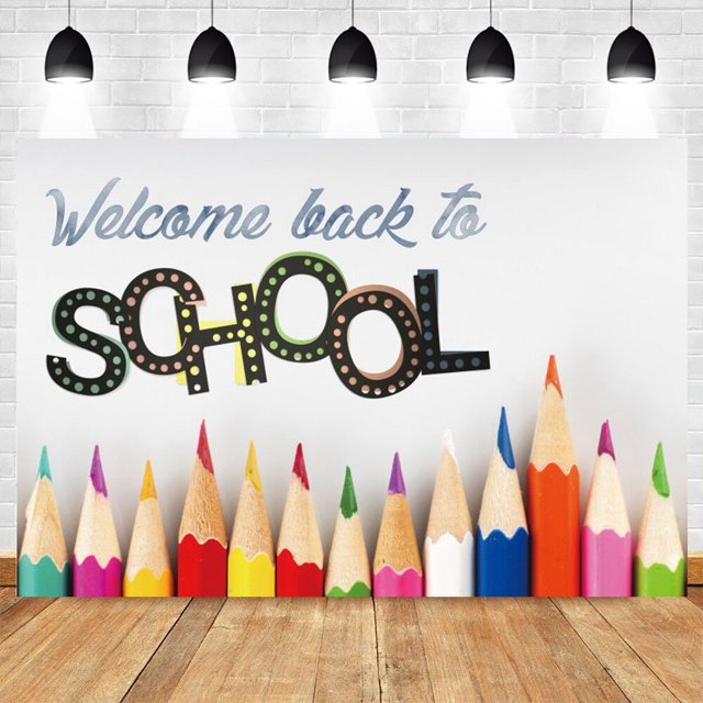 Children Baby Welcome Back To School Backdrop Background Pencil ...