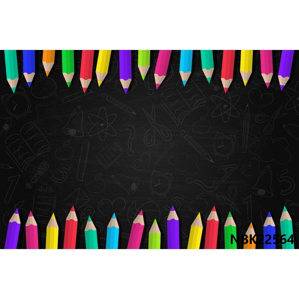 Children Back To School Backdrop Blackboard Globe Books Graduation ...