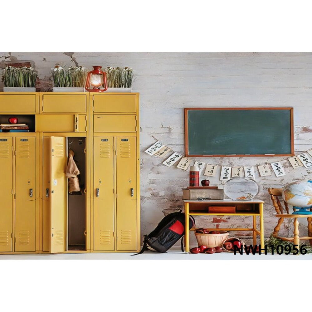 Children Back To School Backdrop Blackboard Globe Books Graduation ...