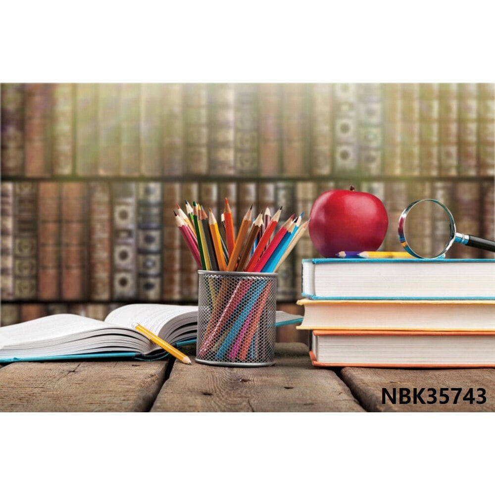 Children Back To School Backdrop Blackboard Globe Books Graduation ...