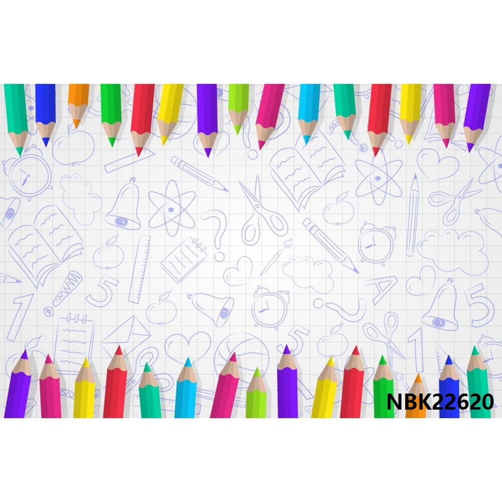 Children Back To School Backdrop Blackboard Globe Books Graduation ...