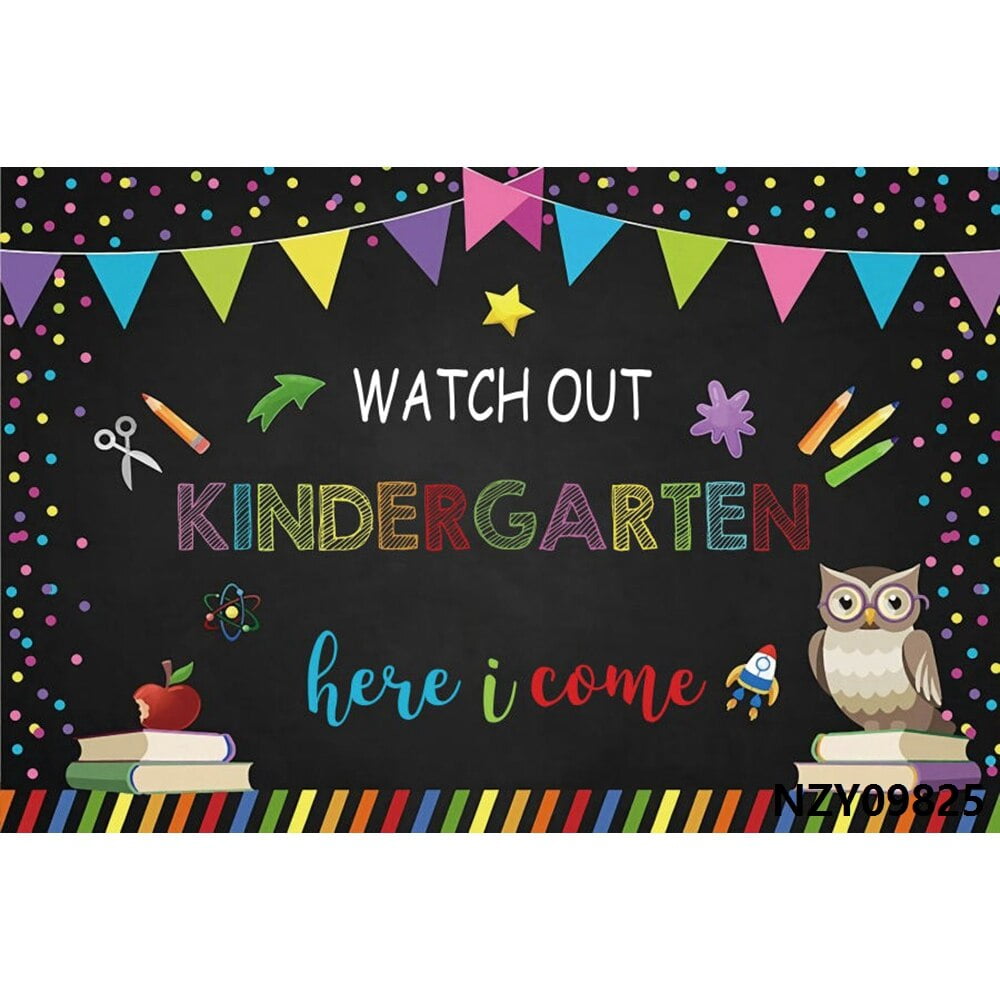 Children Back To School Backdrop Blackboard Globe Books Graduation ...