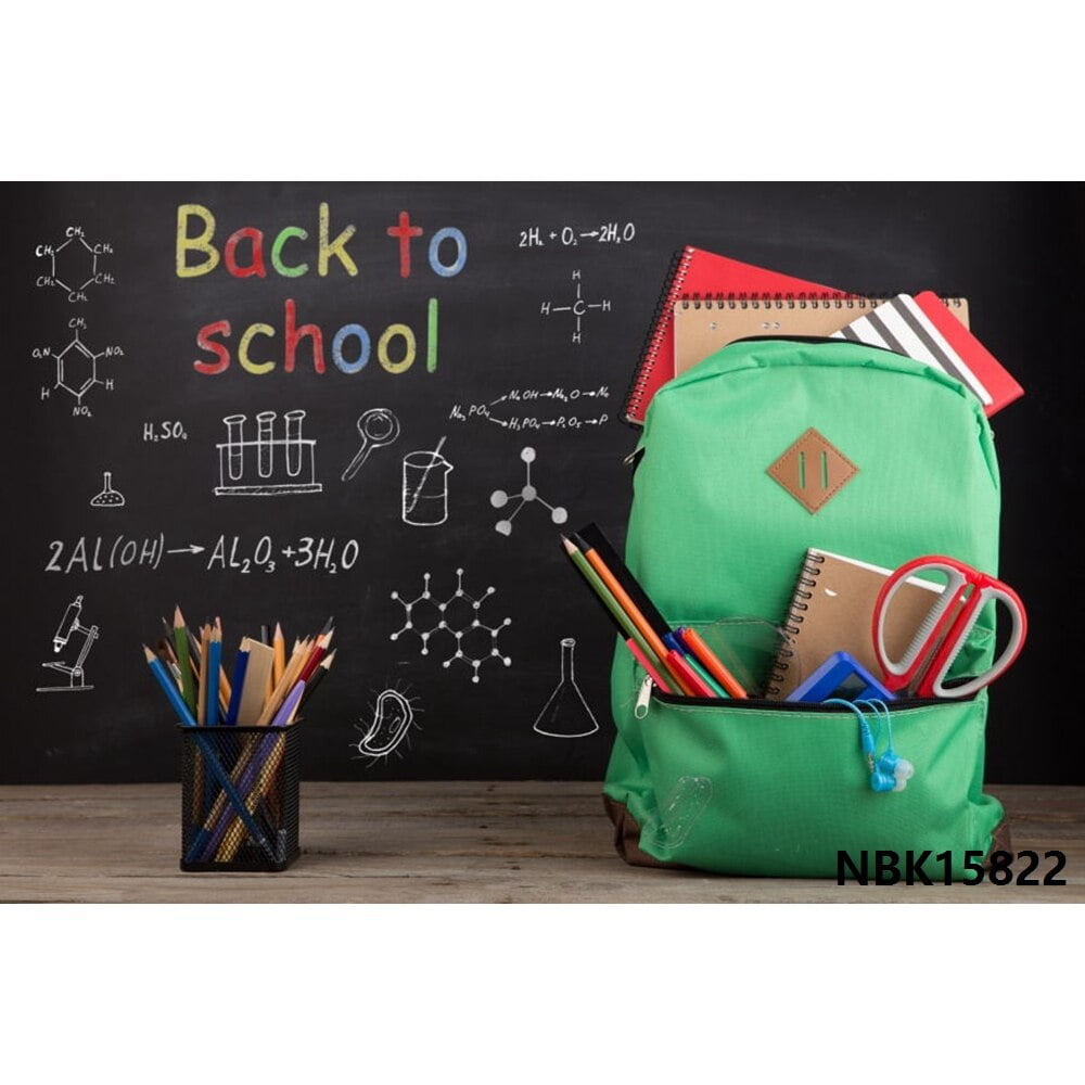 Children Back To School Backdrop Blackboard Globe Books Graduation ...