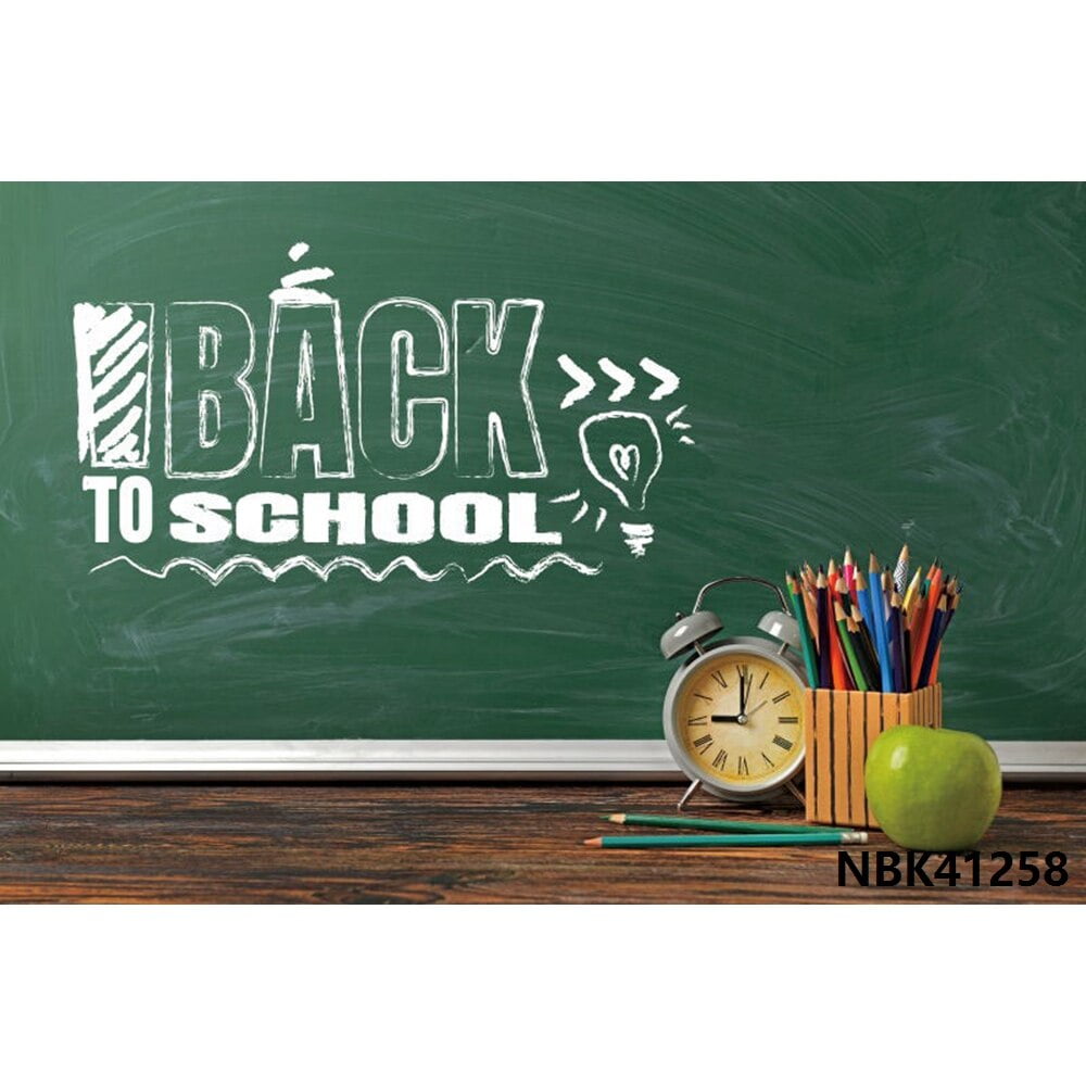 Children Back To School Backdrop Blackboard Globe Books Graduation ...