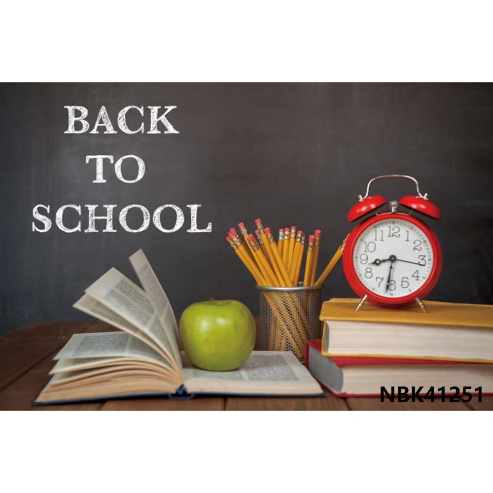 Children Back To School Backdrop Blackboard Globe Books Graduation ...