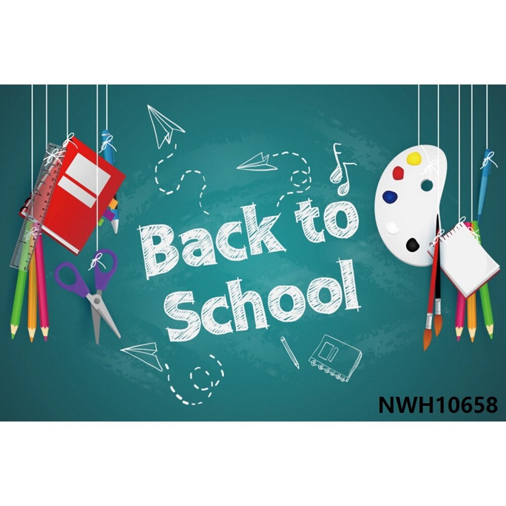 Children Back To School Backdrop Blackboard Globe Books Graduation ...