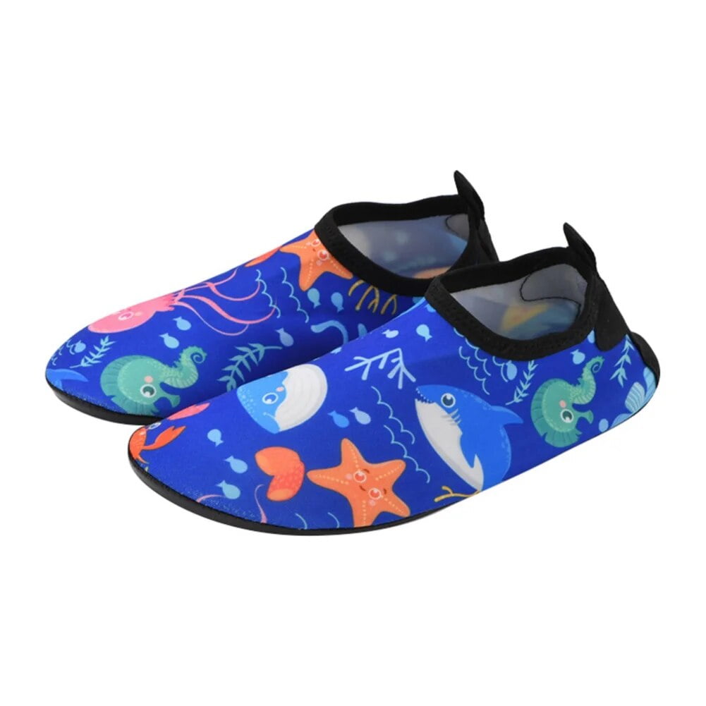 Children Beach Shoes Cute Cartoon Fish Print Soft Anti-slip Snorkeling ...