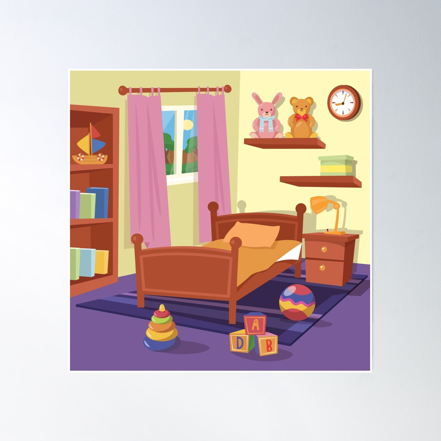 Children Bedroom Interior. Children Room. Poster Wall Art, Modern Wall ...