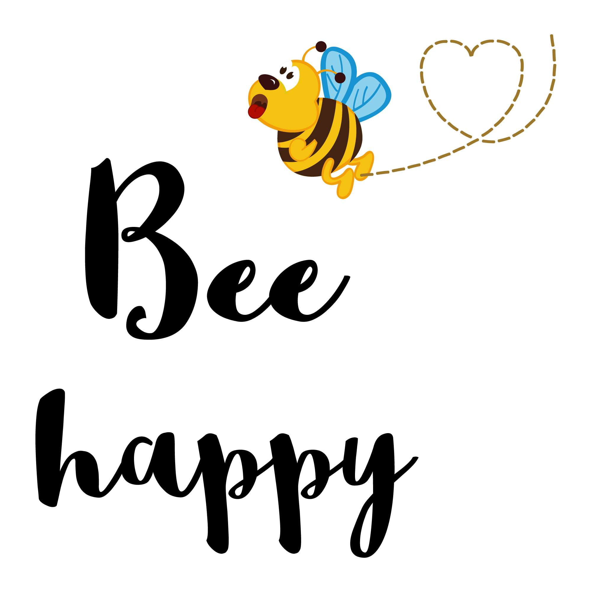 Children Bee Happy Cute Animal Wall Decal Decoration Bee Happy ...
