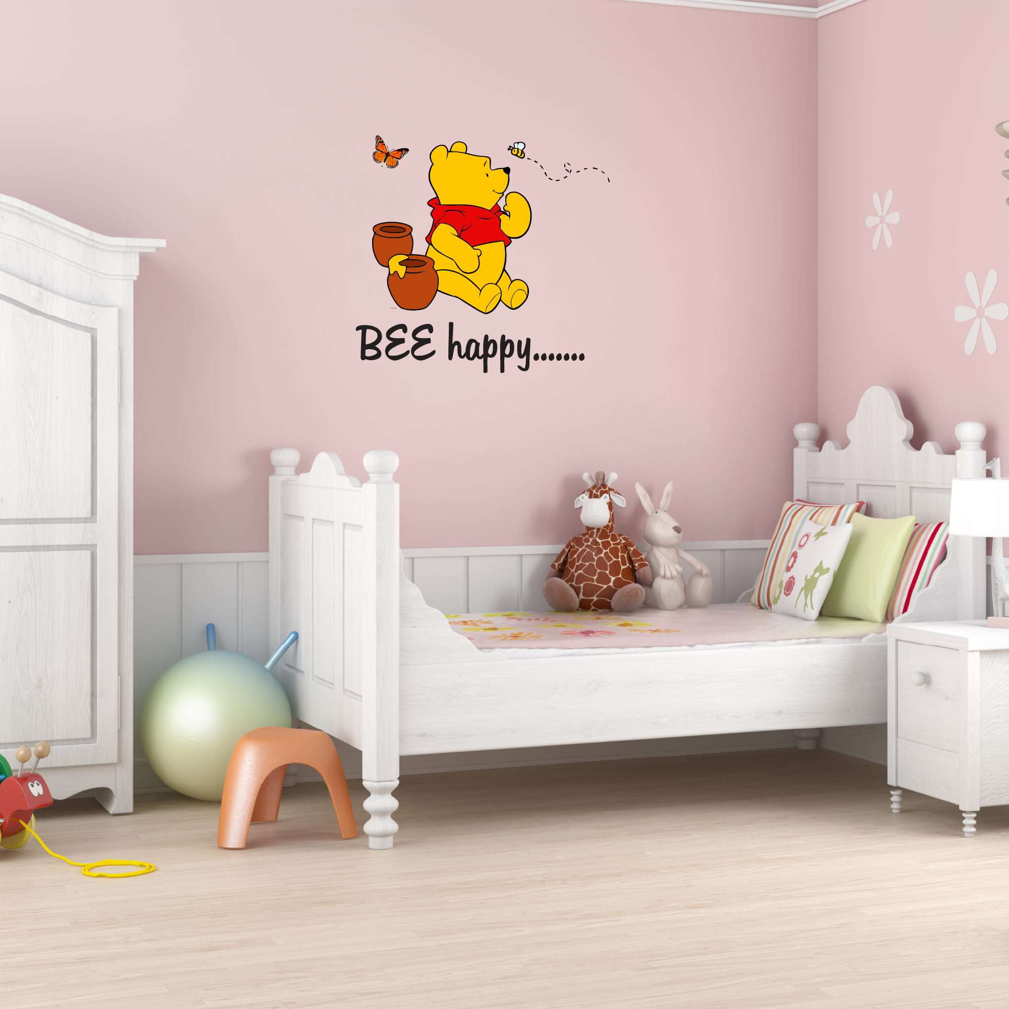 Children Bee Happy Cute Cartoon Wall Decal Decoration Happy Cute Bear ...