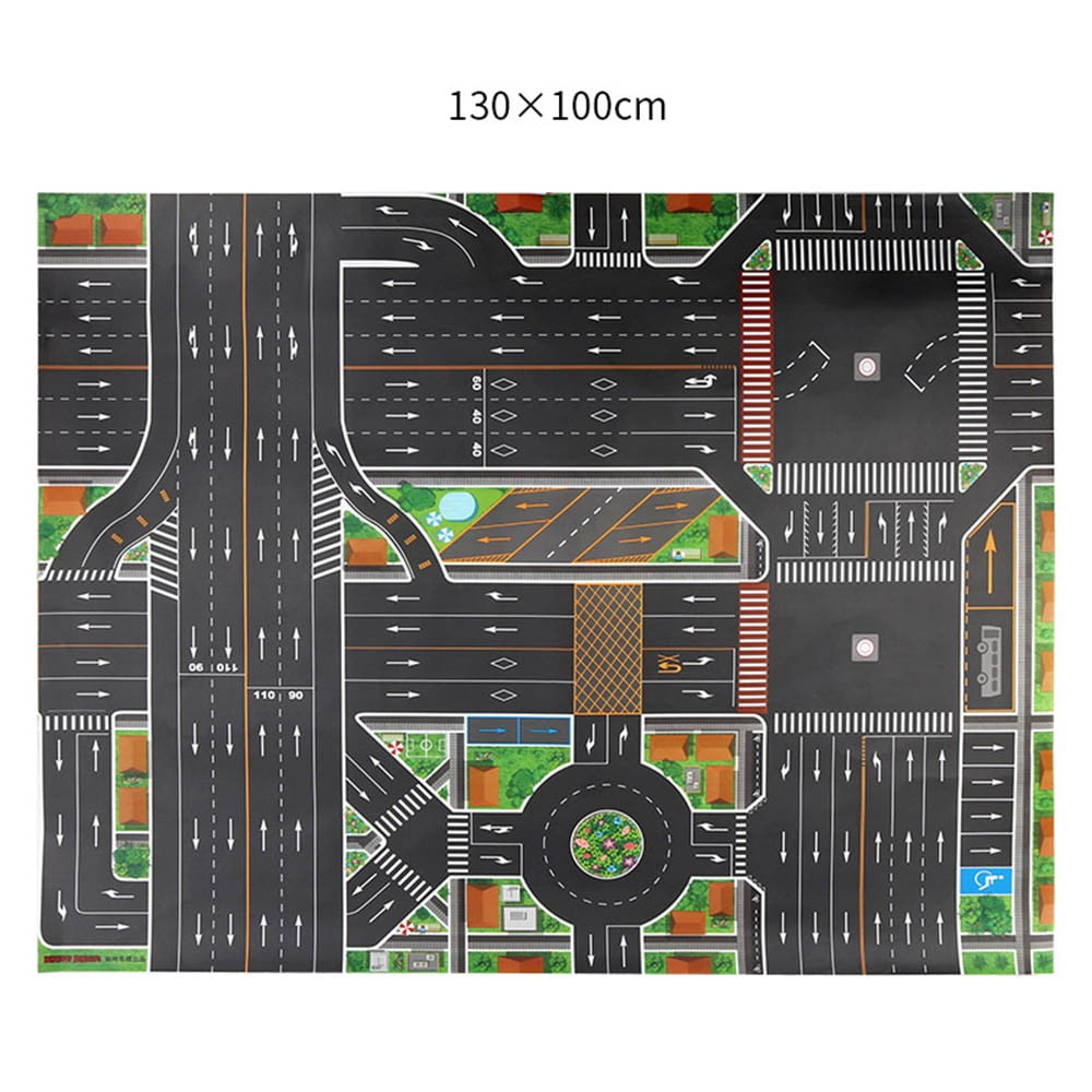 Children Big City Traffic Car Park Play Mat Map Waterproof Non-Woven ...