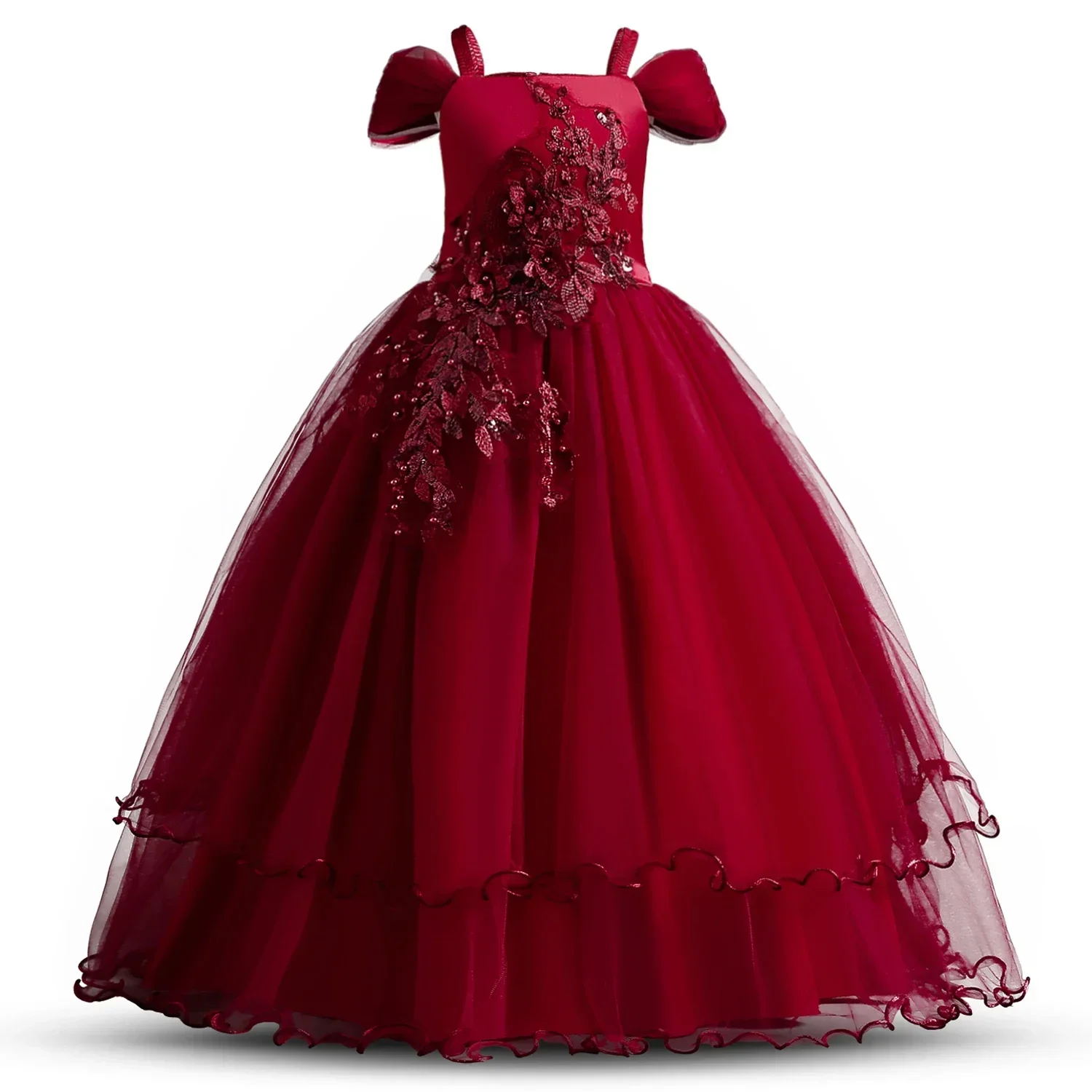 Children Birthday Party Gown Girls Bridemaid Dress for Wedding Elegant ...