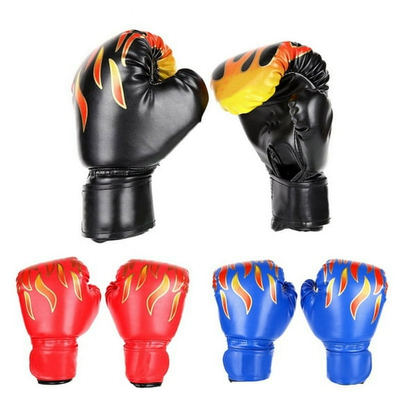 Children's Boxing Gloves, Children's Unisex PU Flame Printed Gloves ...