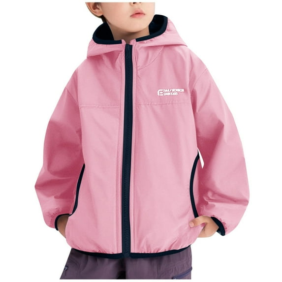 Children Boy Girl with Hood Waterproof Basic Jackets Hoods Outfits Sets for Child Long Sleeve ...