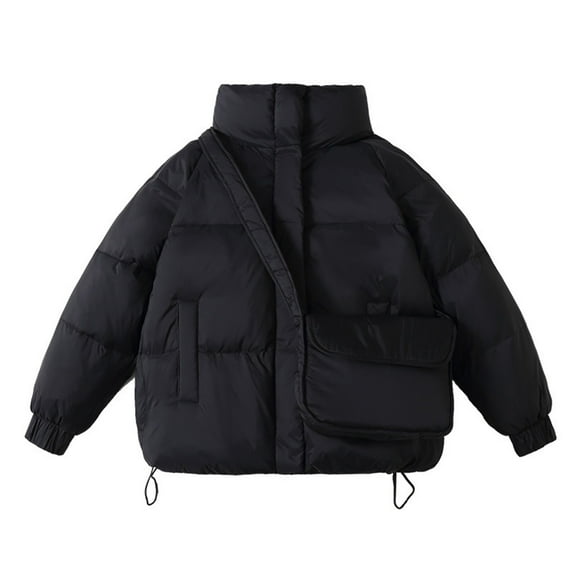 Children Boy Girl Loose Fit Collared Neck Down Jackets Outerwear for Child Long Sleeve Thermal ...