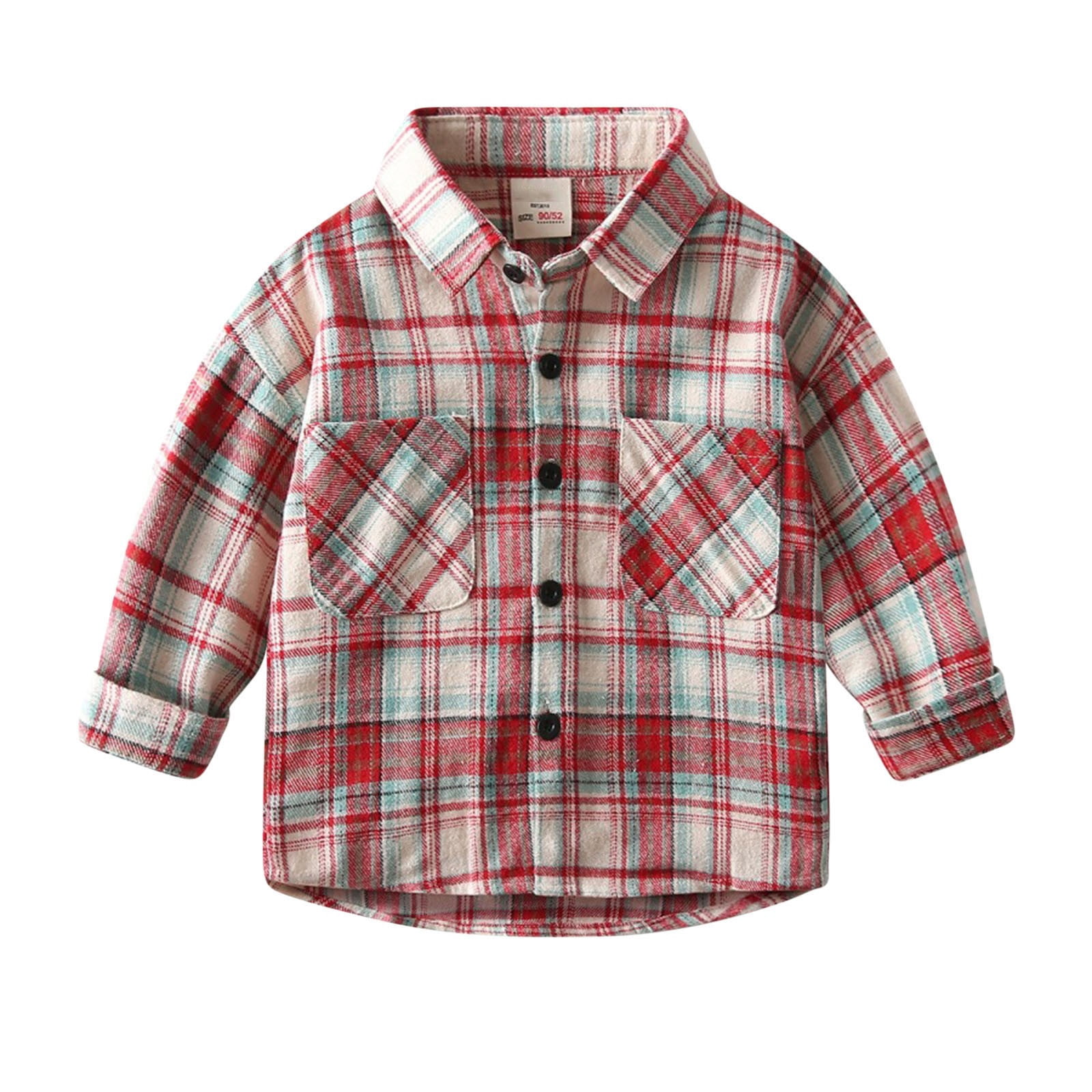 Children Boy Girl Plaid Warm Shacket Coats for Child Long Sleeve ...
