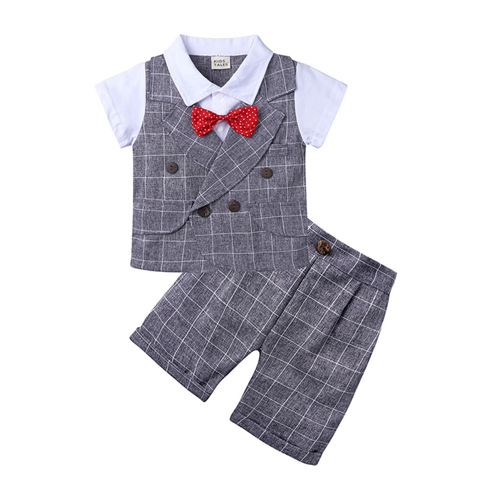 Children Boys 2 Piece Outfits Sets England Style Gentleman Wedding Suit ...