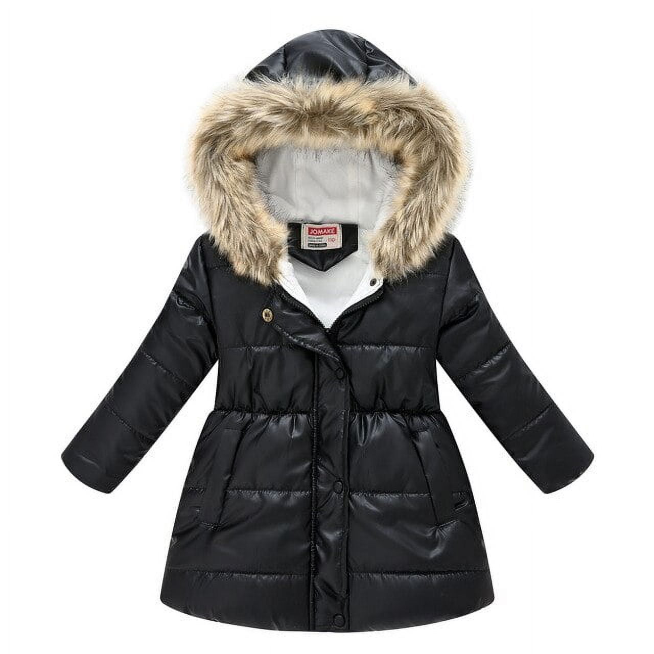 Children Boys Girls Down Coat Winter Autumn Thicken Woolen Hooded Cotton-padded Parka Coat Warm ...