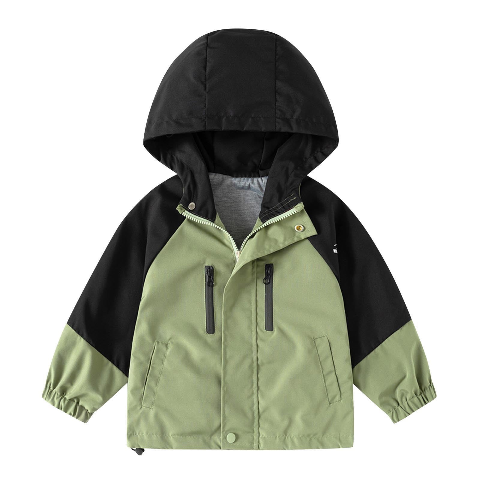 Children Boys Girls Rain Coats Casual Long Sleeved Waterproof Hooded ...