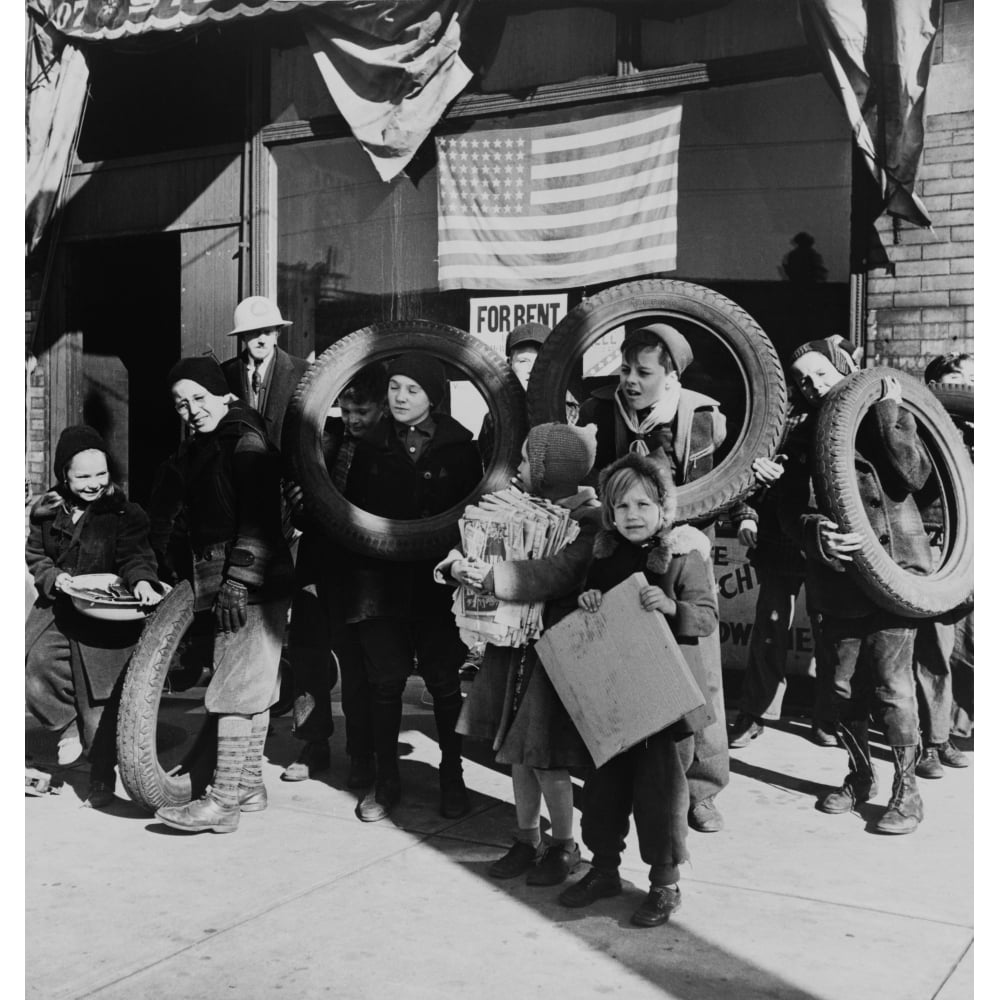 Children Bringing Scrap To The Block Office Of Civilian Defense ...