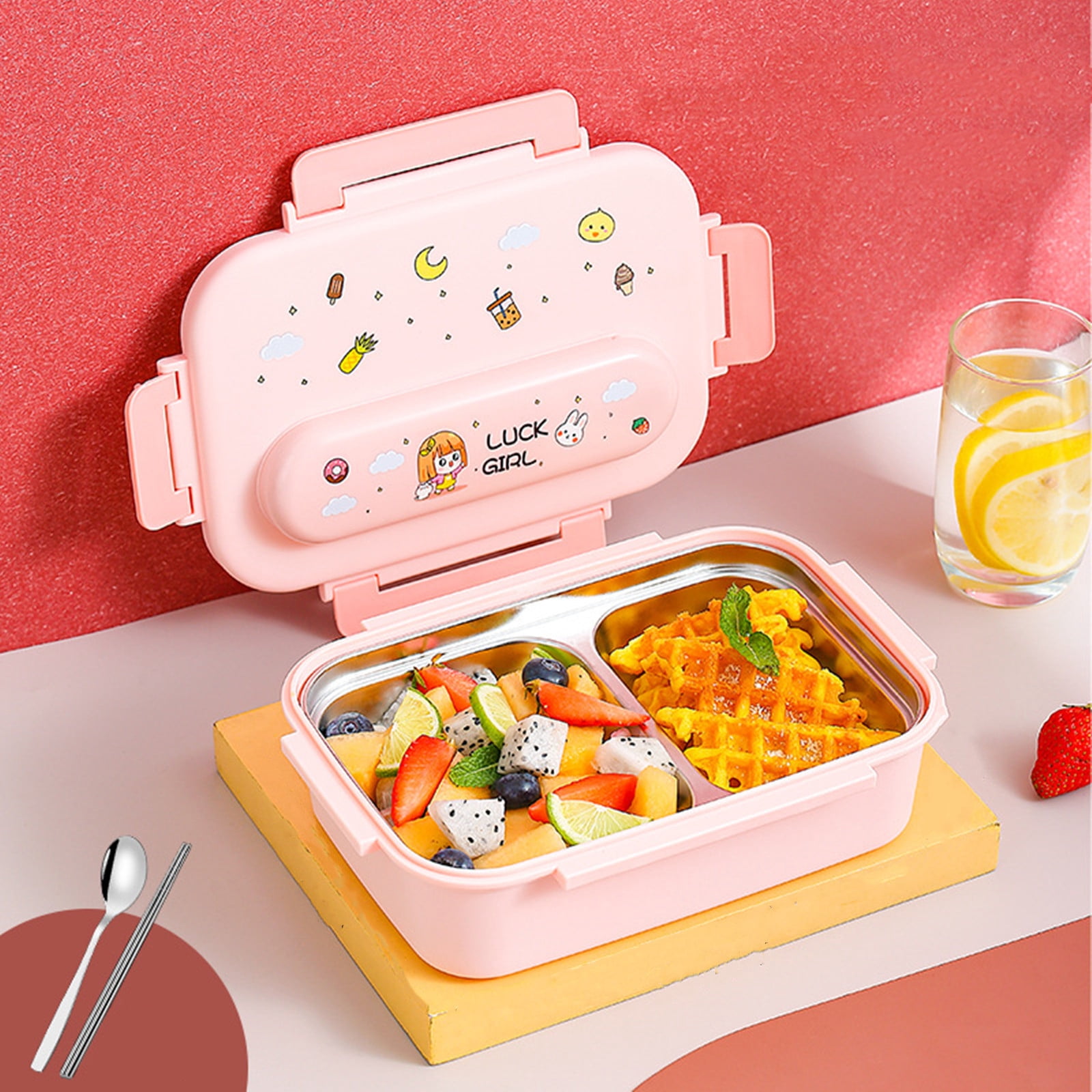 Children Cartoon Lunch Box Portable Detachable Leak316 Stainless Steel ...