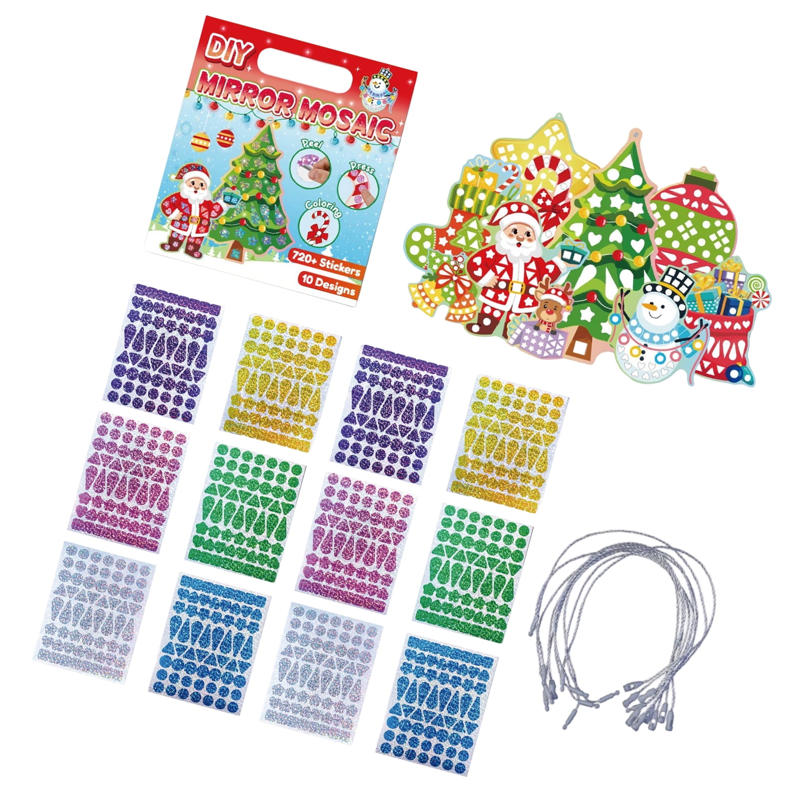 Children Christmas Stickers Peels And Craft With Shining Effect ...