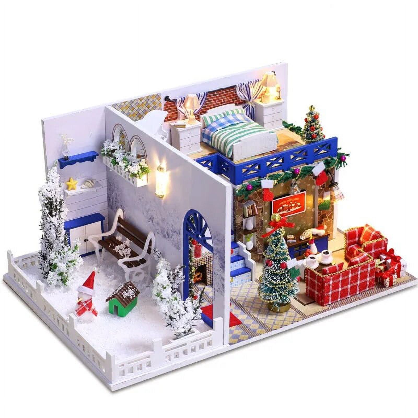 Children DIY Doll House With Furnitures Kits Wooden Miniatures Doll ...