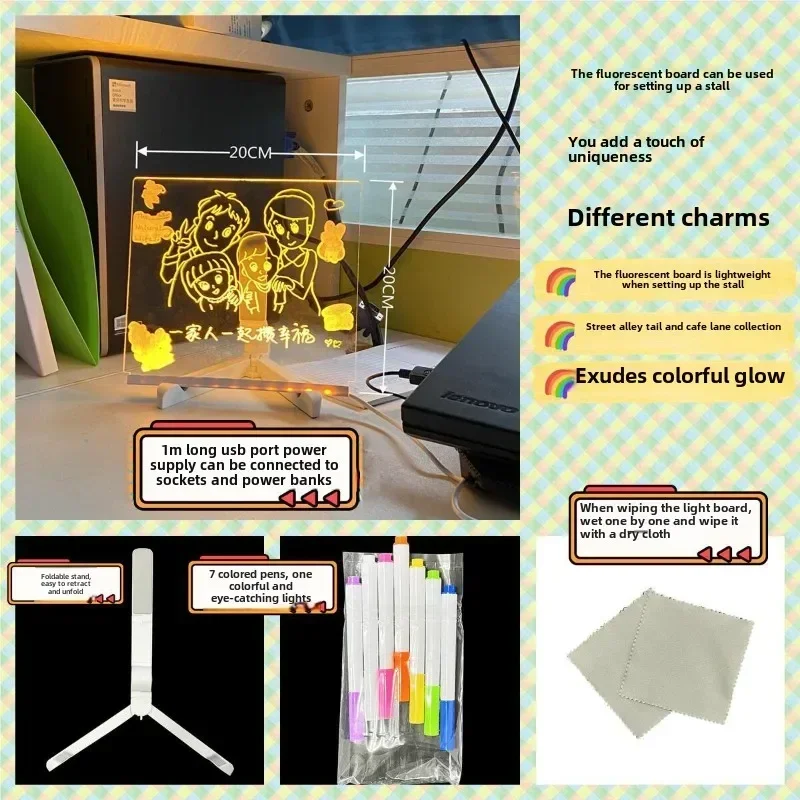 Children DIY Hand Drawn Drawing Board Student Easy To Wipe Acrylic ...