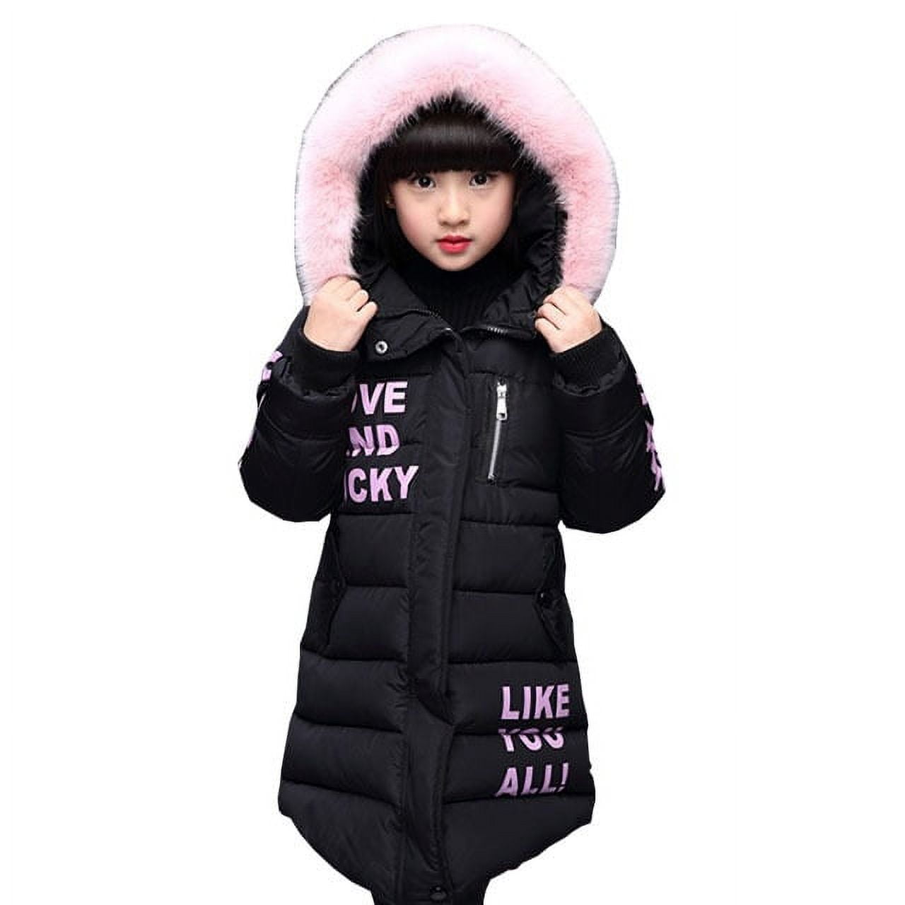 Children Down Coat Winter Teenager Thickened Hooded Cotton-padded Parka ...