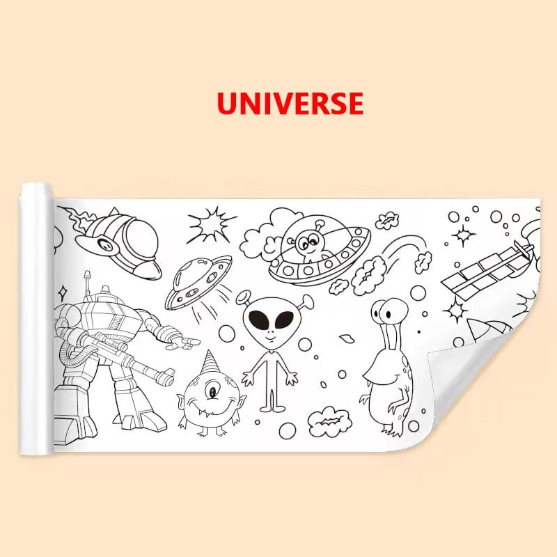 Children Drawing Roll DIY Sticky Color Filling Paper Coloring Paper ...
