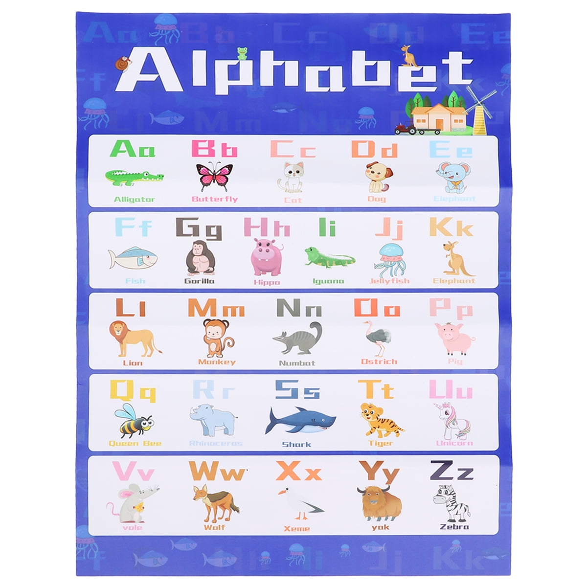 Children Early Education Wall Map Self-adhesive Alphabet Chart Kids ...
