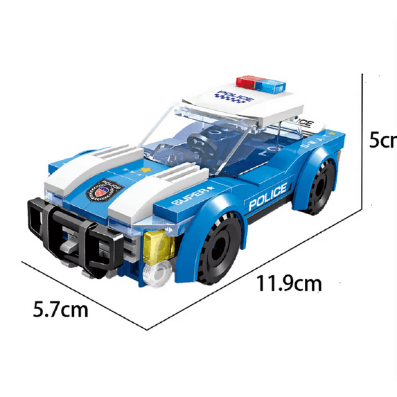 Children Education Toys DIY Block Patrol Helicopter Police Car Assembly ...