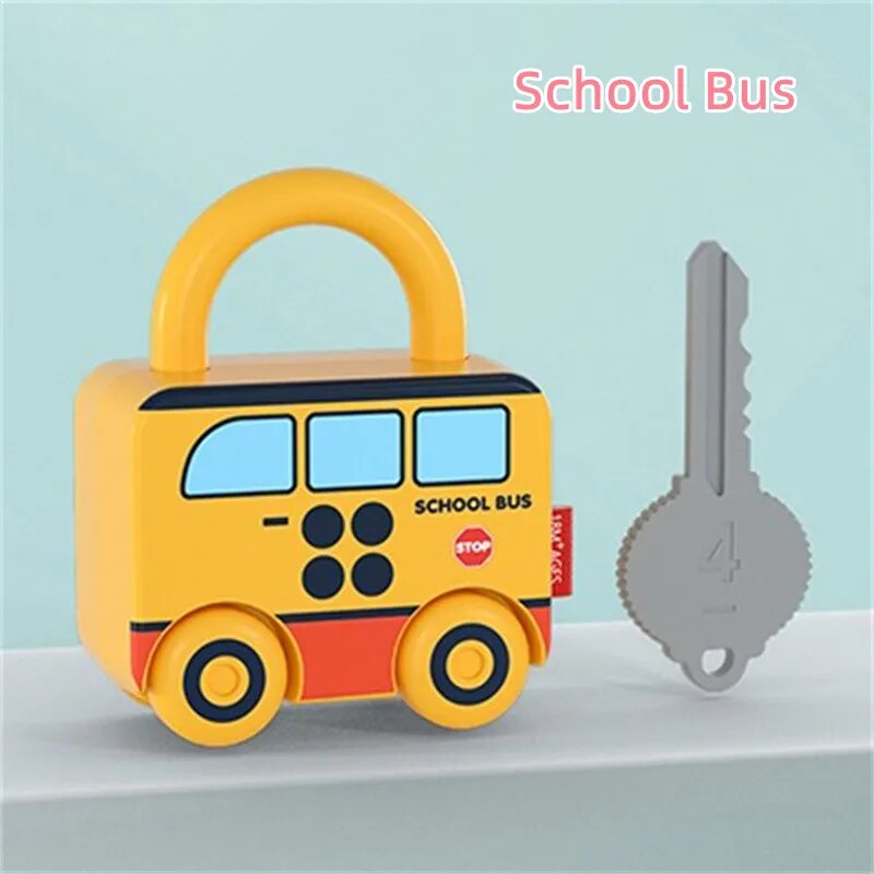 Children Educational Toys Kids Learning Lock with Keys Car Numbers ...