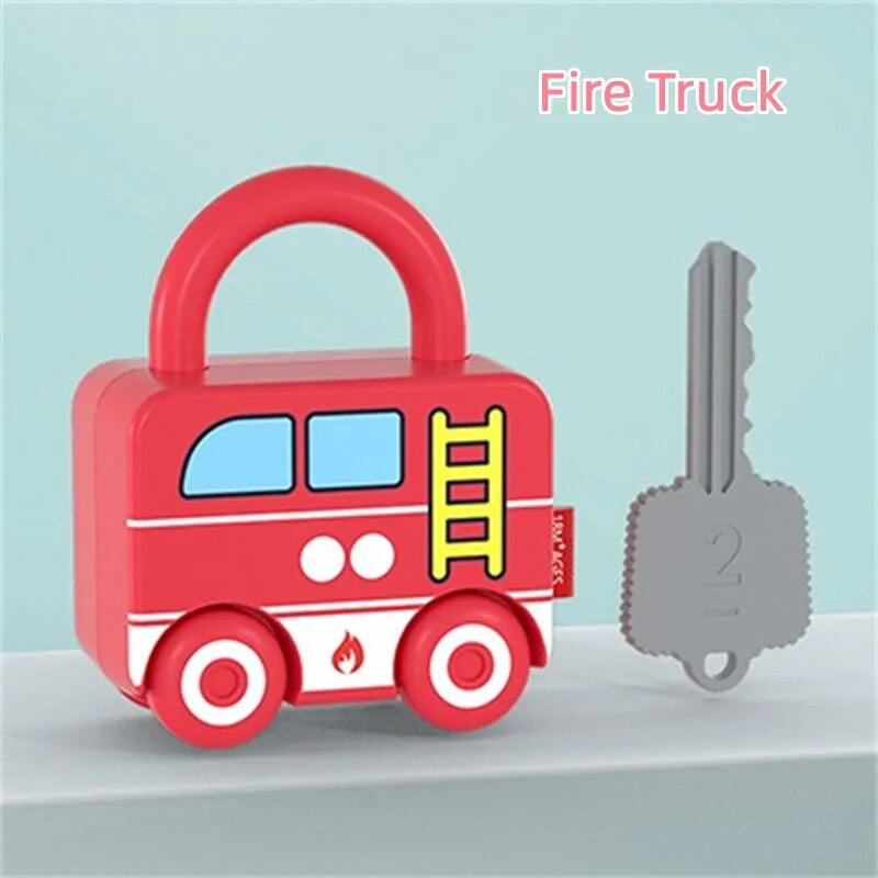Children Educational Toys Kids Learning Lock with Keys Car Numbers ...