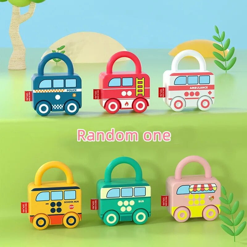 Children Educational Toys Kids Learning Lock with Keys Car Numbers ...